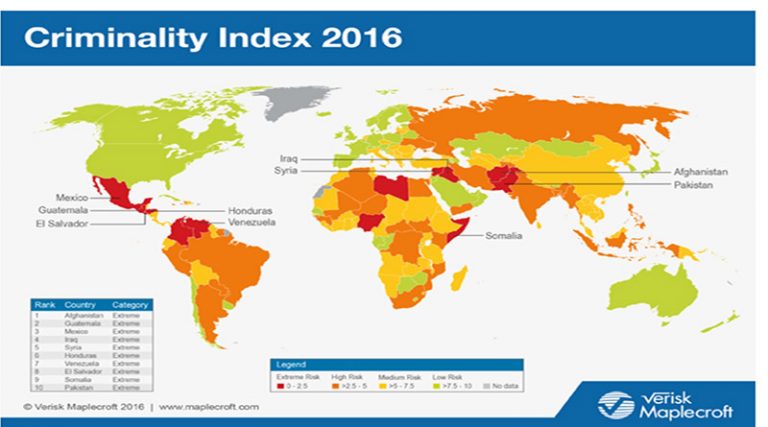 Según Verisk Maplecroft, Honduras en el ranking con mayor criminalidad ...
